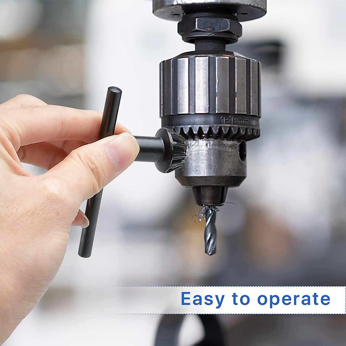 Worldity 6 Sizes Drill Chuck Key Wrench, Heavy Duty Carbon Steel Replacement Drill Press Chuck Key for Drill Clamping Tool (Chuck Diameter: 5/32" 1/4" / 3/8" / 1/2" / 5/8" 3/4")