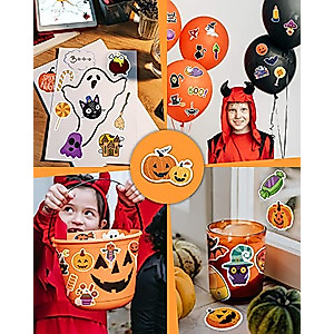 300PCS Halloween Pumpkin Stickers,Vinyl Waterproof Stickers for Water Bottles Laptop Skateboard Computer,Halloween Party Favors Gifts Funny Stickers for Kids Teens Adults