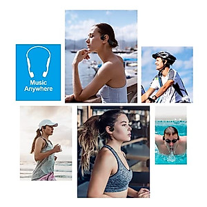 HUICCN Waterproof Bone Conduction Headphones for Swimming, IPX8 Open-Ear MP3 Player Wireless Sport Earphones Headset Built-in 8GB Flash Memory for Running, Diving Water, Gym, Spa，Black