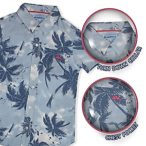 Tommy Bahama Boys Short Sleeve Shirt, Blue Palms, Size 5/6