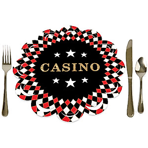 Big Dot of Happiness Las Vegas - Casino Party Round Table Decorations - Paper Chargers - Place Setting for 12