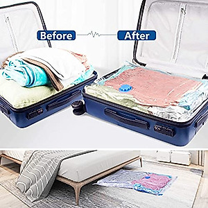 rabofly Premium Vacuum Storage Bags, 80% More Storage, 6 Pack (2 x Jumbo, 2 x Large, 2 x Small) Double Zip Seal for Duvets, Bedding, Pillows, Clothes, Quilts, Sweater, Comforters