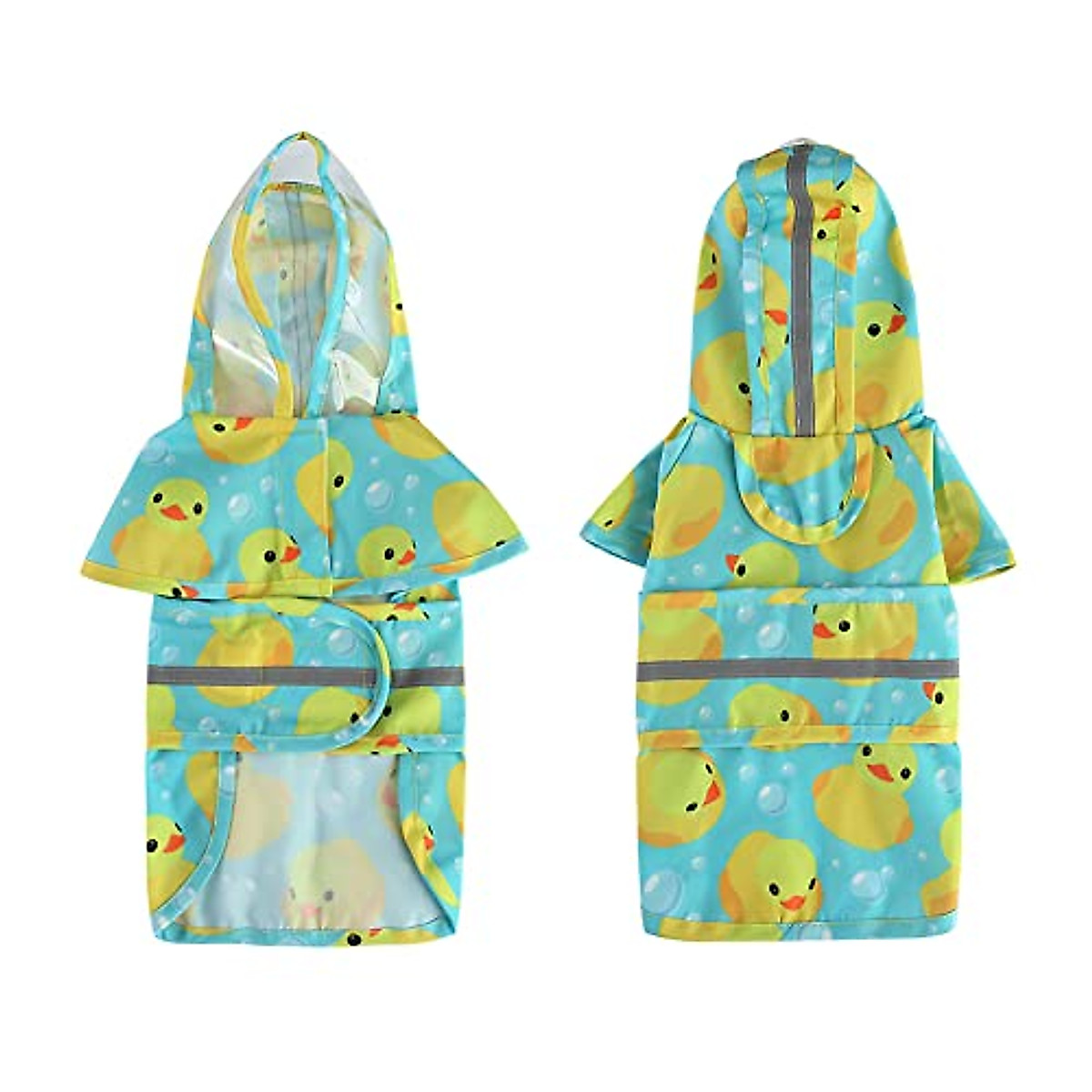 Lifeunion Dog Reflective Raincoat with Hood Harness Hole, Waterproof Slicker Poncho for Small Medium Dogs and Puppies (X-Large, Duck)