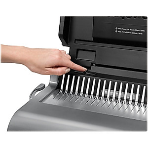 Fellowes 5216901 Quasar 500 Electric Comb Binding System, 16 7/8 x 15 3/8 x 5 1/8, Metallic Gray