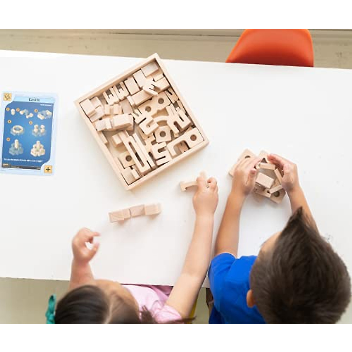 SumBlox Mini (Basic Set) - Set of 80 Mini STEM Solid Wood Educational Numbers, Including Wooden Box and Pack of 80 Activity Cards
