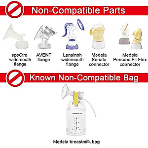 Maymom Narrow Neck Breastmilk Storage Bag Adapters Compatible with Medela Pumps (Selected), Selected Ameda Pumps to be Compatible with Lansinoh and Nuk Breastmilk Storage Bags
