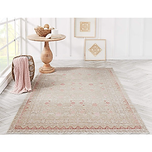 Momeni Rugs Isabella Traditional Oriental Flat Weave Area Rug, 7'10" x 10'6", Pink