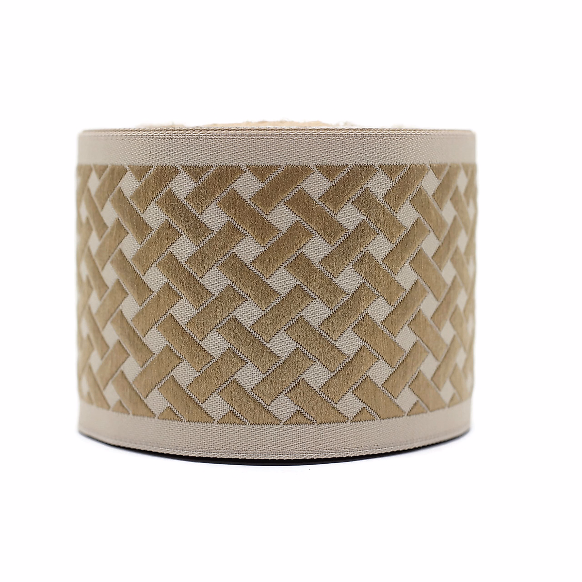 3.8 Yards Spool 2.7" Gold & Cream Knot Embroidered Drapery Trim Jacquard Ribbon for Your Drapes Curtains Drapery Banding Trim Tape V6 179