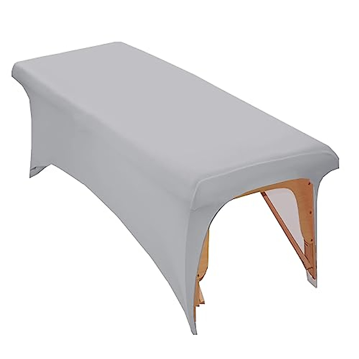 KULLAMEE Silver Grey Lash Bed Cover fitted for 6FT Lash Table or Massage Bed Lash Extension Bed Spandex Bed Cover (Silver Grey 1PC)