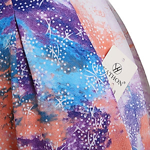 YATHON Women's Vintage Floral Flared A-Line Swing Casual Party Dresses with Pockets (M, YT018-Purple ZR)