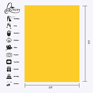 LYLYCTY 5x7ft Photography Studio Non-Woven Backdrop Yellow Backdrop Solid Color Backdrop Simple Background