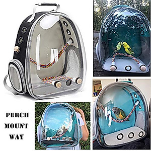Bird Carrier Cage, Bird Travel Backpack with Stainless Steel Tray and Standing Perch