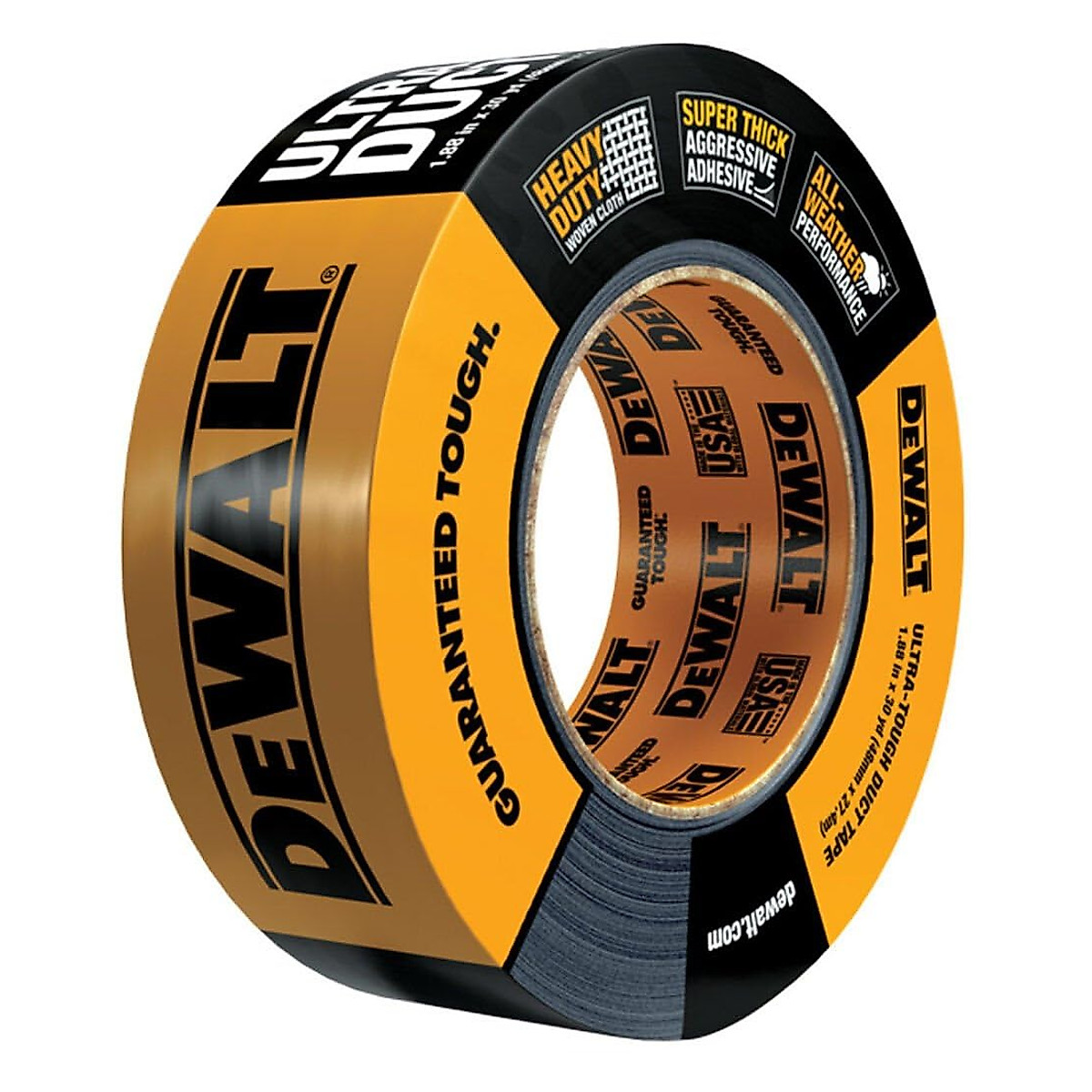 DEWALT Ultra-Tough Black Duct Tape, Single Roll, 1.88 in x 30 yd