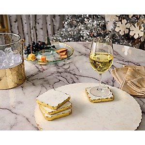 Mud Pie 41140011 Marble Lazy Susan White, 16" dia