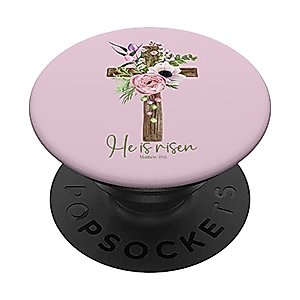 Easter He Is Risen For Christians Matthew 28:6 PopSockets Swappable PopGrip