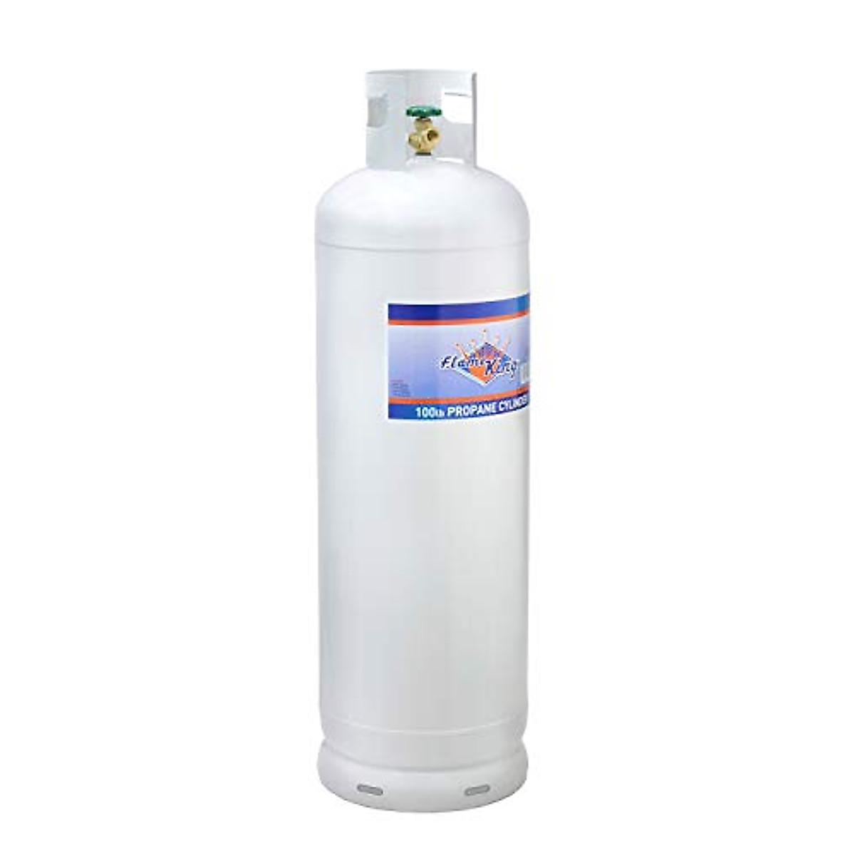 Flame King YSN100 100-Pound Steel Propane Tank Cylinder with POL Valve and Collar, White
