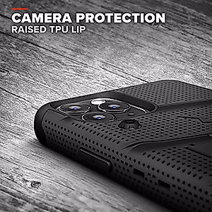 ZIZO Bolt Series iPhone 11 Pro Case - Heavy-Duty Military-Grade Drop Protection w/Kickstand Included Belt Clip Holster Tempered Glass Lanyard - Black