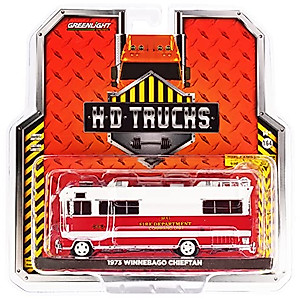 1973 Winnebago Chieftain White & Red Joliet Fire Department Command Unit (Illinois) H.D. Trucks Series 22 1/64 Diecast Model by Greenlight 33220 A