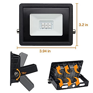 Hitish LED Flood Lights Outdoor, Smart RGB Color Changing Floodlight with Multi Scene Modes & Music Modes, IP66 Waterproof Landscape Lights with Smart APP & Voice Control for Patio Garden Yard, 6 Pack