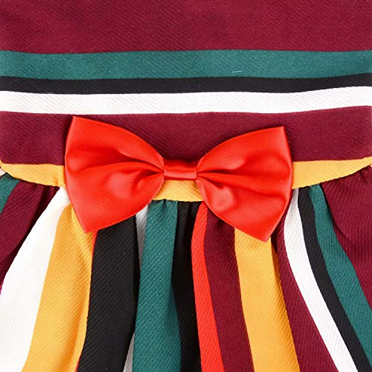 Zunea Dog Dress for Small Dogs Girl Striped Summer Puppy Princess Skirt with Bowtie Elegant Party Wedding Birthday Costume Outfits Pet Pullover Sundress Doggie Chihuahua Toy Poodle Clothes Apparel XS