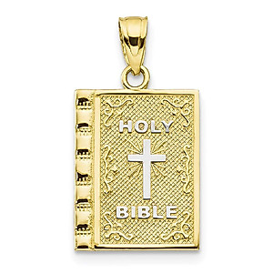 10K w/Rhodium Holy Bible Charm Q10C1038