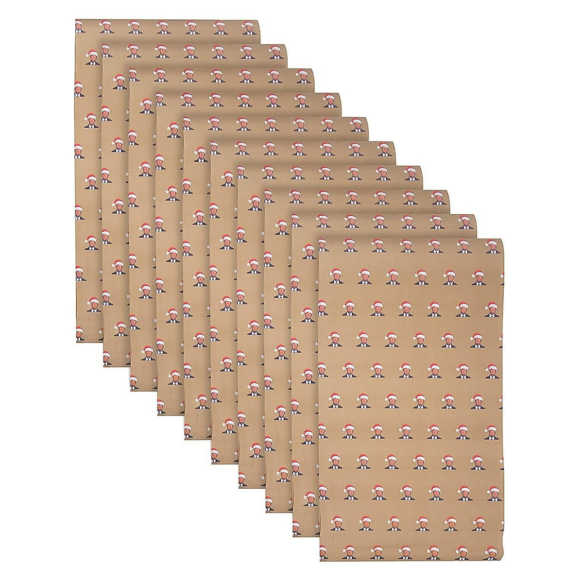 ZIGFRUIT 10 Sheets Funny Trump Christmas Holidays Wrapping Paper Roll for Gifts 17”x27.5” Per Sheet（10 Sheets in A Roll Not Folded Sheets）