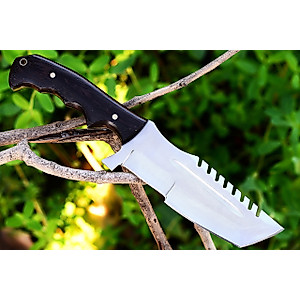 Nooraki - 10" Custom Handmade D2 Tracker Knife, Hunting knife, Camping knife, Bushcraft Knife, Survival Knife EDC, Full Tang With Sheath TRK-345