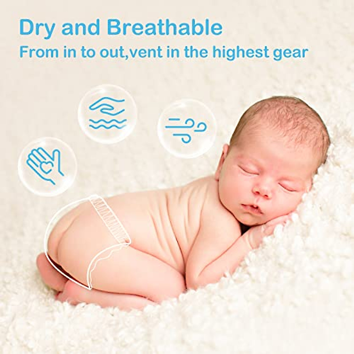 Newborn Baby Diapers Size 2(12-18lb) 74 Count Babycozy Bouncy Soft Diapers Hypoallergenic, Dry Disposable Diapers with Softer Touch 0.8D Diaper &10 Micron Velvet Fiber to Protect Sensitive Infant Skin