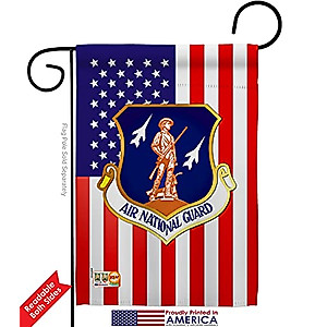 US MILITARY U.S. Airforces USAF Air National Guard Flag Armed Forces Official Lawn Decoration Gift House Garden Yard Banner United State American Military Veteran, 12" x 18.5 Made in USA