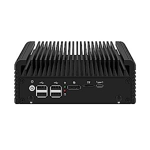 Micro Firewall Appliance, Mini PC, OPNsense, VPN, Router PC, Intel Alder Lake-N 12th Gen N100, HUNSN RJ38, 5 x 2.5GbE I226-V, 2 x HDMI, DP, TF, Type-C, 8G DDR5 RAM, 128G SSD