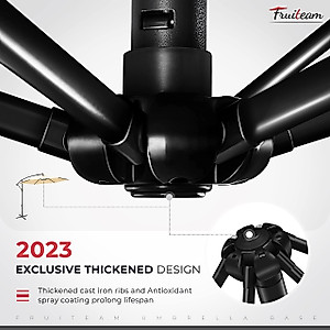 FRUITEAM 10FT Offset Hanging Patio Umbrella, Outdoor Market Cantilever Umbrella w/Easy Tilt Adjustment, with Crank & Cross Bar, Shade 95% UV Protection for Backyard, Poolside, Lawn and Garden