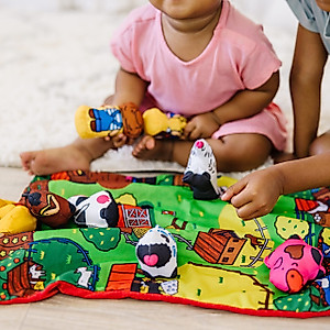 Melissa & Doug Take-Along Farm Baby and Toddler Play Mat (19.25 x 14.5 inches) With 9 Animals - Folds To Be Convenient Storage Bag for Travel