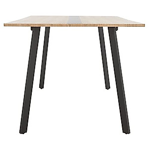 Safavieh Home Collection Leith Mid-Century Scandinavian Natural/Black Stripe Rectangle Dining Table