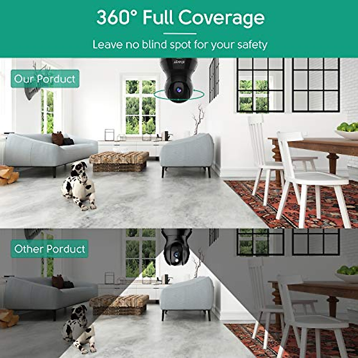 Pet Camera - TENVIS Pet Security Wireless Indoor Security Camera System w/Motion Detection, Two Way Audio, Enhanced Night Vision, Indoor Home Security Camera with MicroSD Slot, iOS/Android (2PCS)