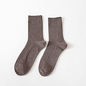 Hidden Piece Men's Classic Casual Cotton Socks - 5 Pairs in Black, White, Dark Grey, Light Grey, Brown (CMAXISNCS15)