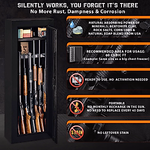 Gun Safe Dehumidifier by Fire-Arm Guard - All Natural USA Made Moisture Absorbers - Lifetime Reusable Mini Humidity Pouch for Safes, Car, Closet, Shoe & Gym Bag, Children & Pet Friendly (USA Style)