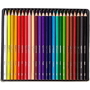 Amazon Basics Premium Colored Pencils, Soft Core, 24 Count (Pack of 1)