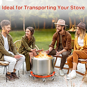 GAOMON 55 Gallon Drum and Barrel Dolly, 2000 LBS Capacity Dolly with 8 Caster Wheels, Trash Can Dolly Non-tipping Hand, Orange Steel Frame Dolly