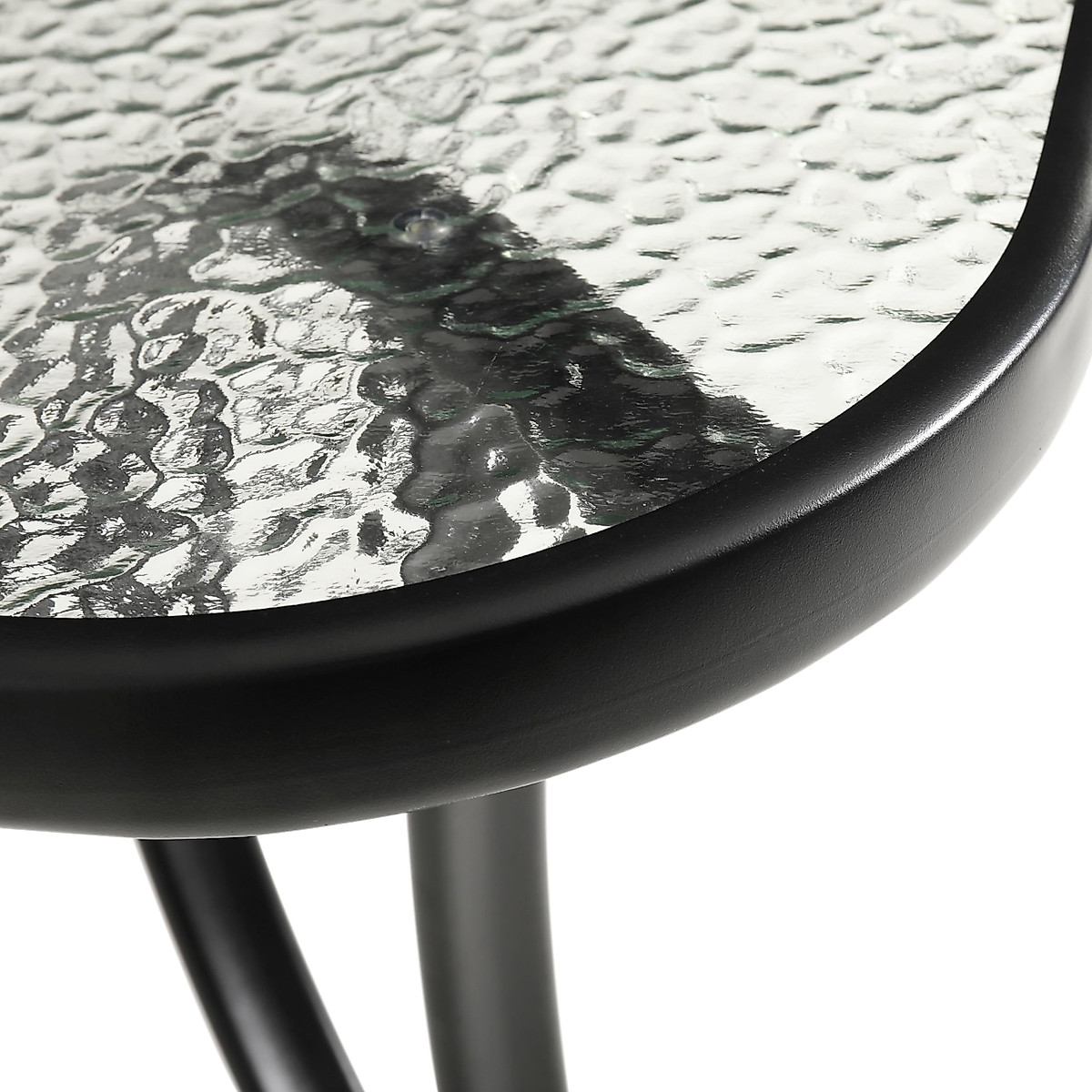 Flash Furniture Tory Rectangle Patio Table with Umbrella Hole, Commercial All-Weather Table with Heat Resistant Tempered Glass, Steel Tube Frame, 35x 59, Black