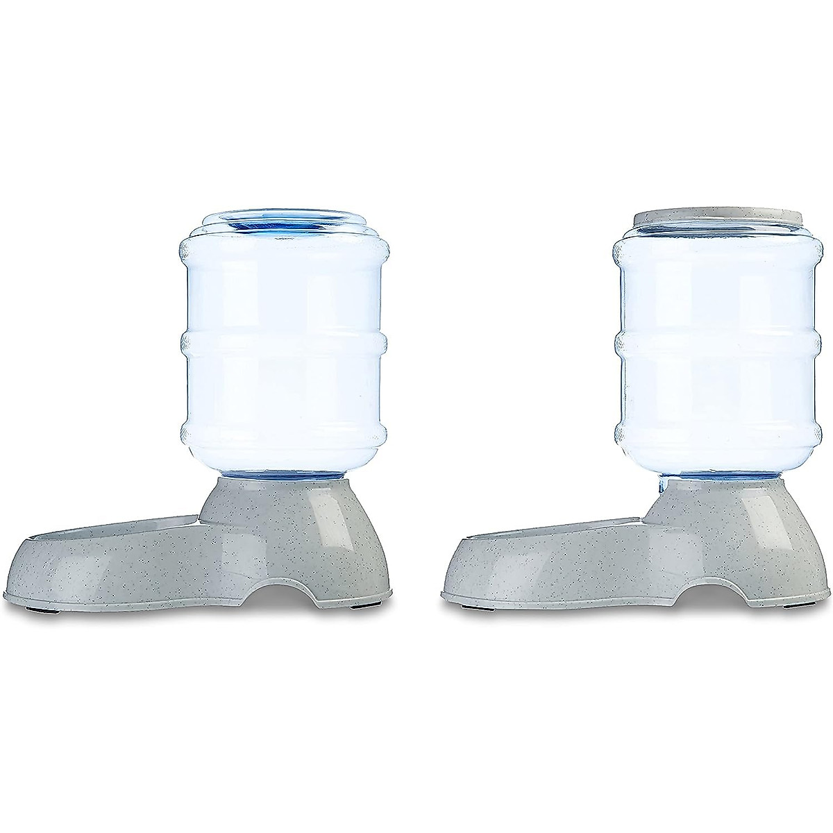 Amazon Basics Automatic Dog Cat Water Dispenser Gravity Feeder Set, Small, 6-Pound Food Capacity, 1-Gallon, Gray