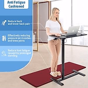 StepLively Kitchen Mat, 2 PCS Kitchen Rugs, Cushioned Kitchen Mats for Floor, Anti-Fatigue Mat, Kitchen Rug Set, Non-Skid Standing Mat for Kitchen, Office, Sink, 17.3"×30"+17.3"×47", Red