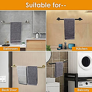 TocTen Bath Towel Bar - Thicken SUS304 Stainless Steel Bathroom Towel Holder, Towel Rod for Bathroom Heavy Duty Wall Mounted Towel Rack Hanger (16IN, Brushed Nickel)