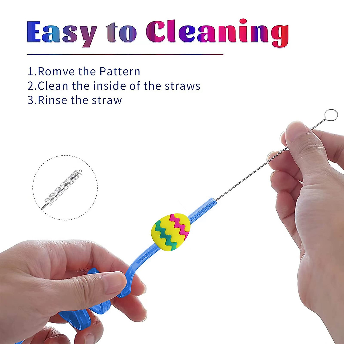 24PC Easter Party Favors,Silly Straws for Kids Easter Egg Bunny Straws Chicken Bunny Egg and Flower Drinking Straws for Easter Party Supplies with (Easter straw)