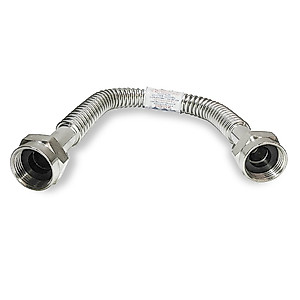 24" X 1" FIP Heavy Duty Durable Stainless Steel Corrugated Water Flex Connector W/Extra Thick Washers/Ideal for Water Heater and Water Softener