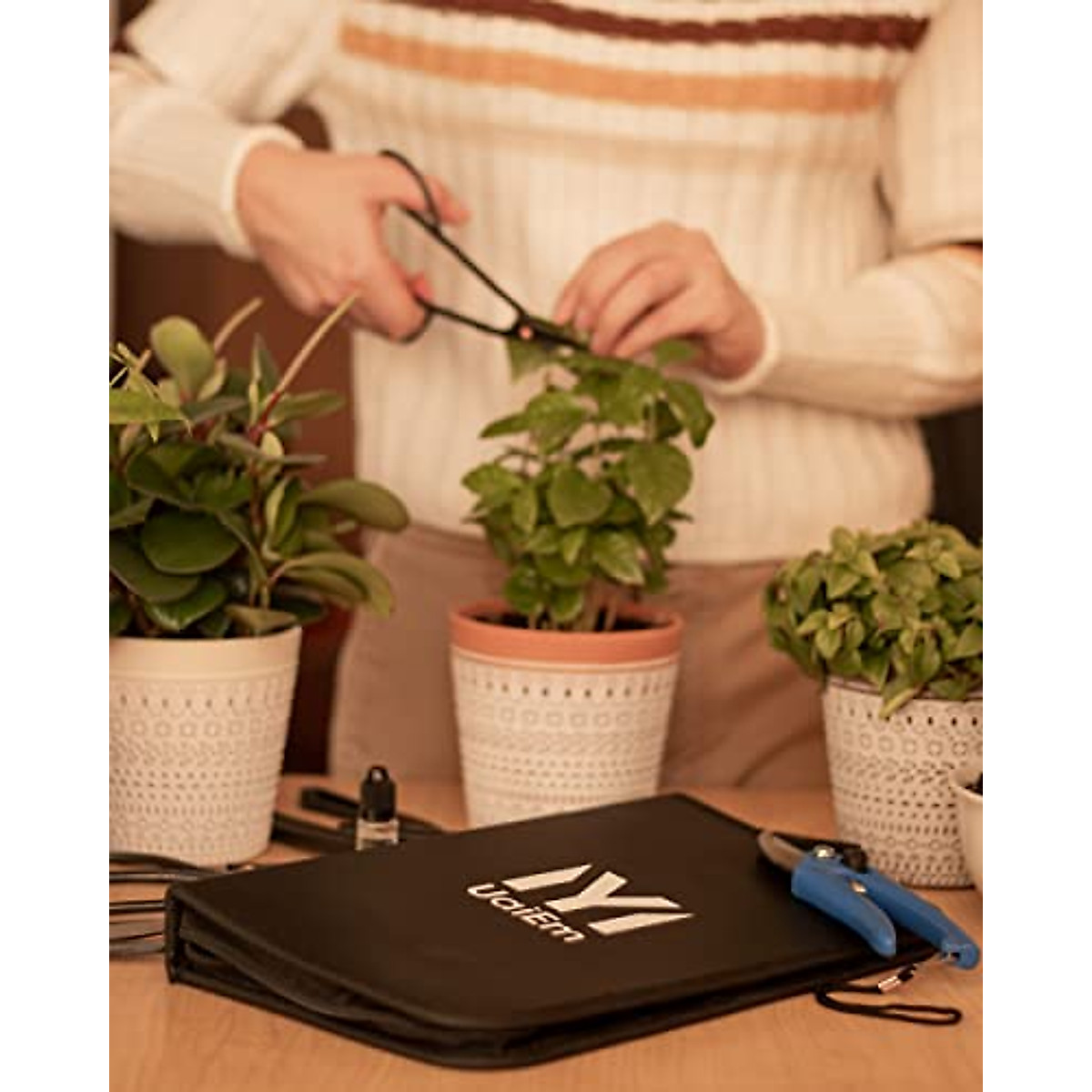 UaiEm Bonsai Tools Set | 13-piece DIY Bonsai Tree Kit with Mini Pruning Shears Concave Cutter, Bonsai Scissors, Bonsai Training Wire, Storage Bag | Carbon Steel Garden Trimming Tools | Bonsai Tool Kit