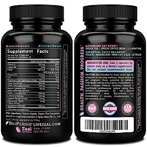 Zeal Naturals Weight Loss Support for Women + Daily Balance Vitmains (Iron, Vitamin D, Setria®, Folate) Premium Diet Support Pills for Women+ Multivitamin and Hormone Support