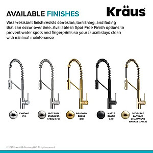 Kraus KPF-2631SFS Oletto Single Handle Commercial Kitchen Faucet, 21.85 inch, Pull Down Stainless Steel