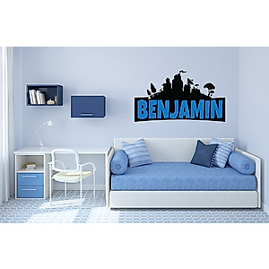 Custom Name Wall Decal - Famous Game Wall Decoration - Wall Decals for Gaming Room Decor - Party Decorations - Wall Decal for Home Bedroom Nursery Playroom Decoration (Wide 30"x16" Height)