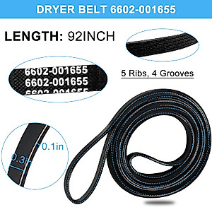 DV45H7000EW A2 DV42H5000EW A3 Parts Replacement for Samsung Dryer Roller Replacement Kit DC97-16782A Dryer Belt 6602-001655 Idler Pulley DC93-00634A Tension Spring for DV42H5200EW A3 DV48H7400EW A2