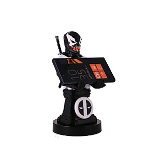 Exquisite Gaming: Deadpool Back in Black: Deadpool Venom - Original Mobile Phone & Gaming Controller Holder, Device Stand, Cable Guys, Licensed Figure